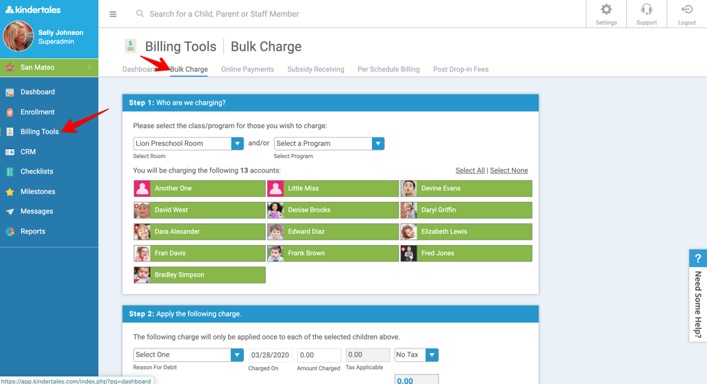 How to Apply a Bulk Charge
